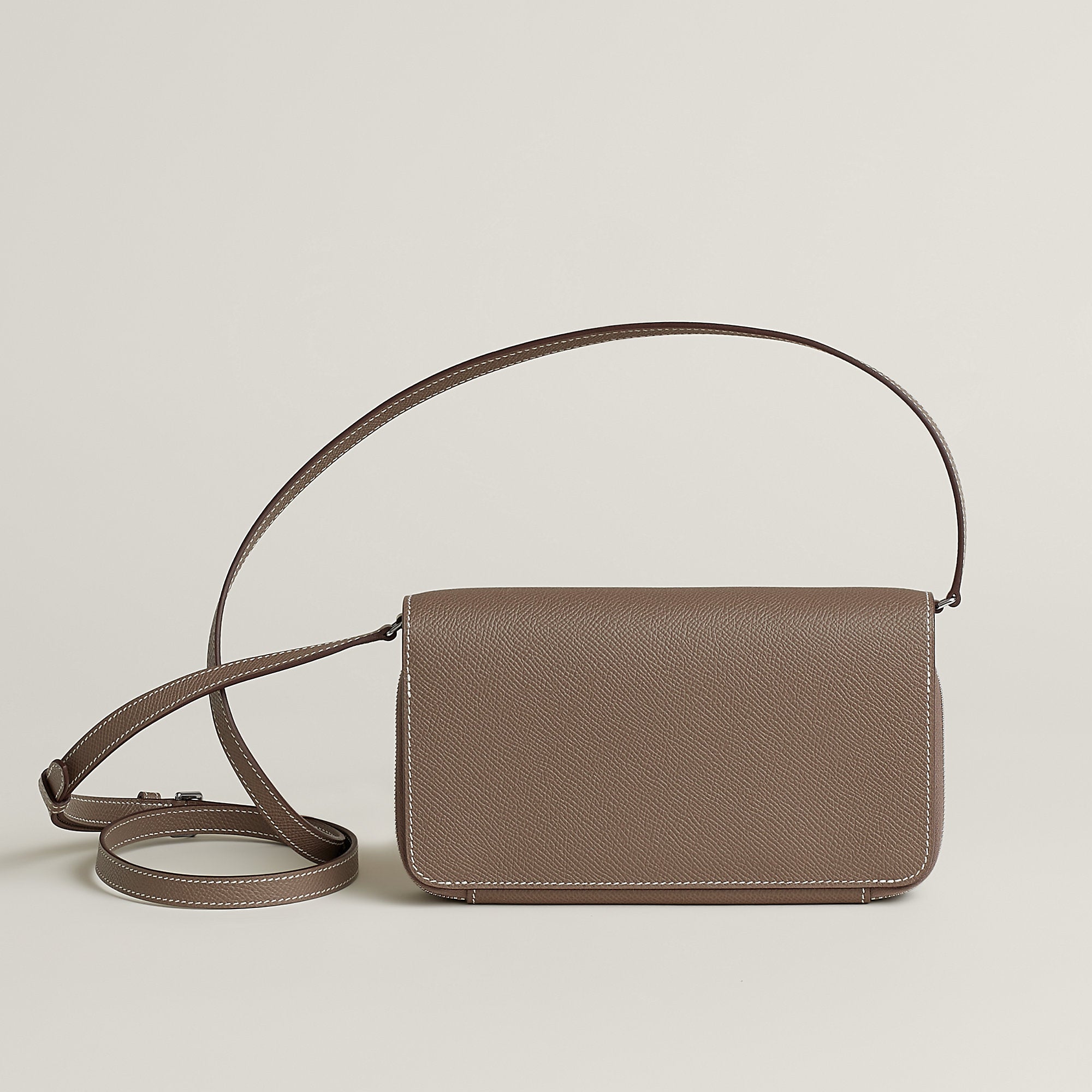 Long wallet in Epsom calfskin - Front fastening with leather tab ...