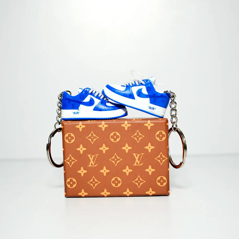 3D Sneaker Keychain With Box - LV X AF1 Blue – Kicks Machine