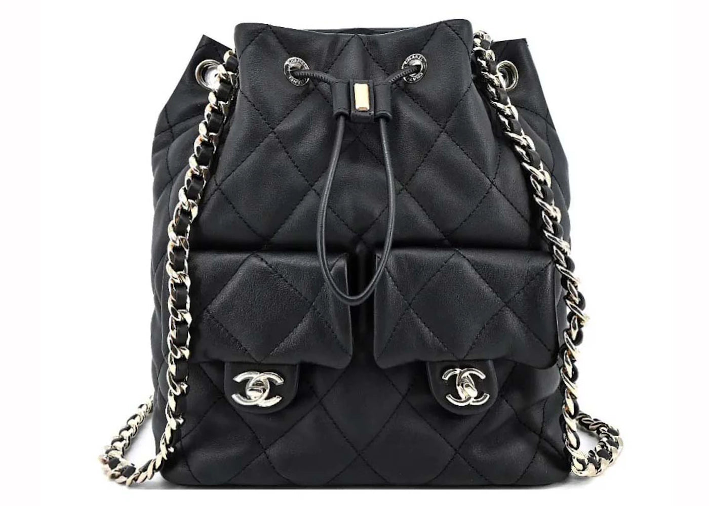 Chanel Drawstring Two Pocket Backpack Black (As4342) – Kicks Machine