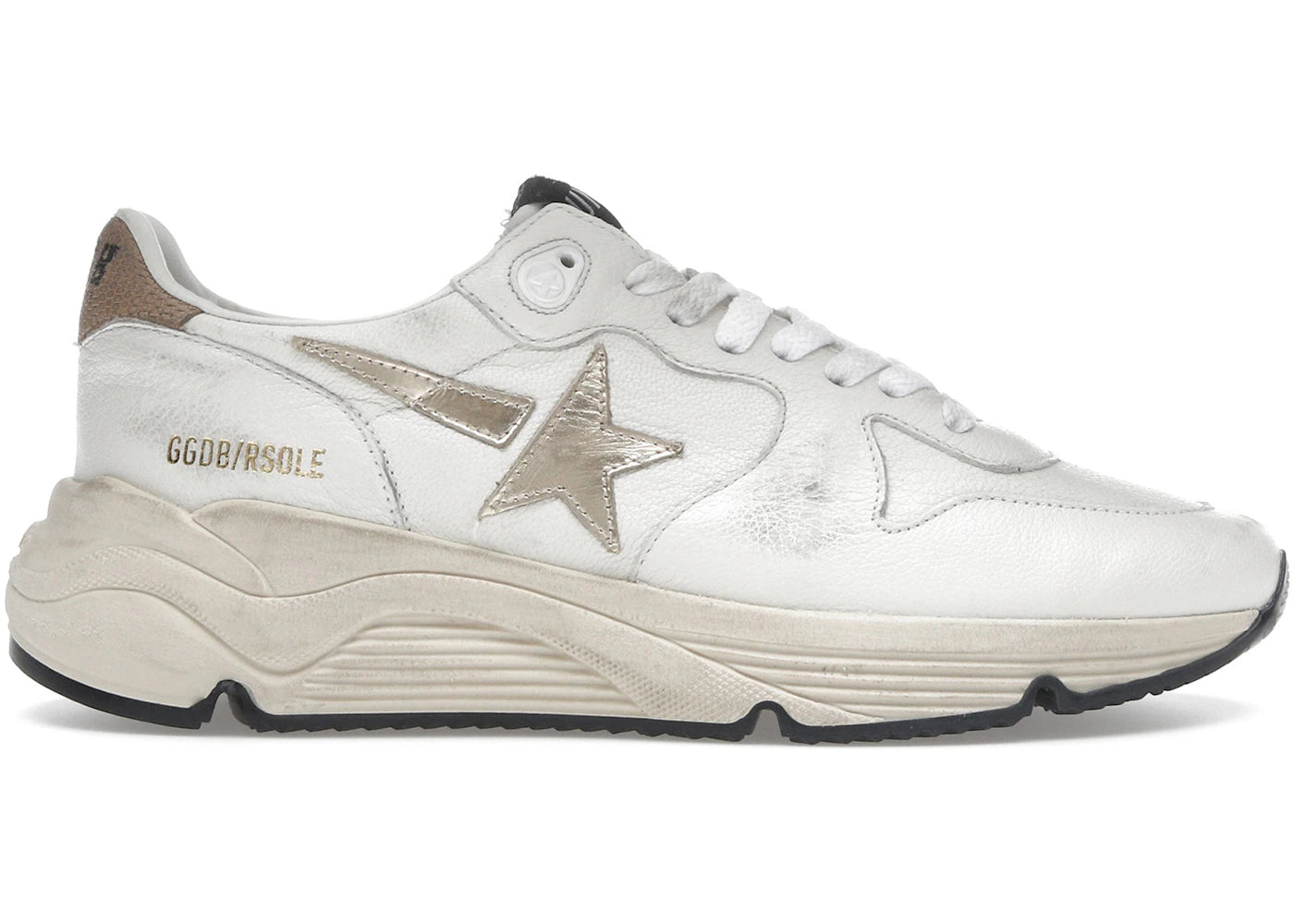 Golden Goose Running Sole White Gold Womens – Kicks Machine