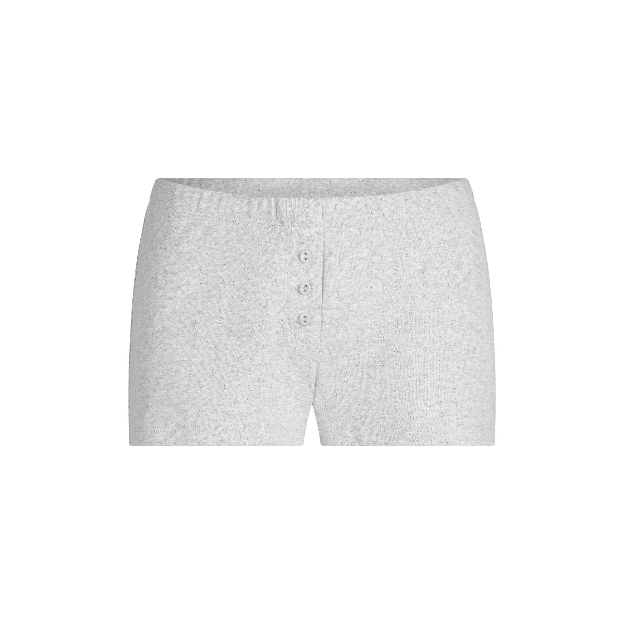 Skims Heavy Pointelle Short Light Heather Grey – Kicks Machine