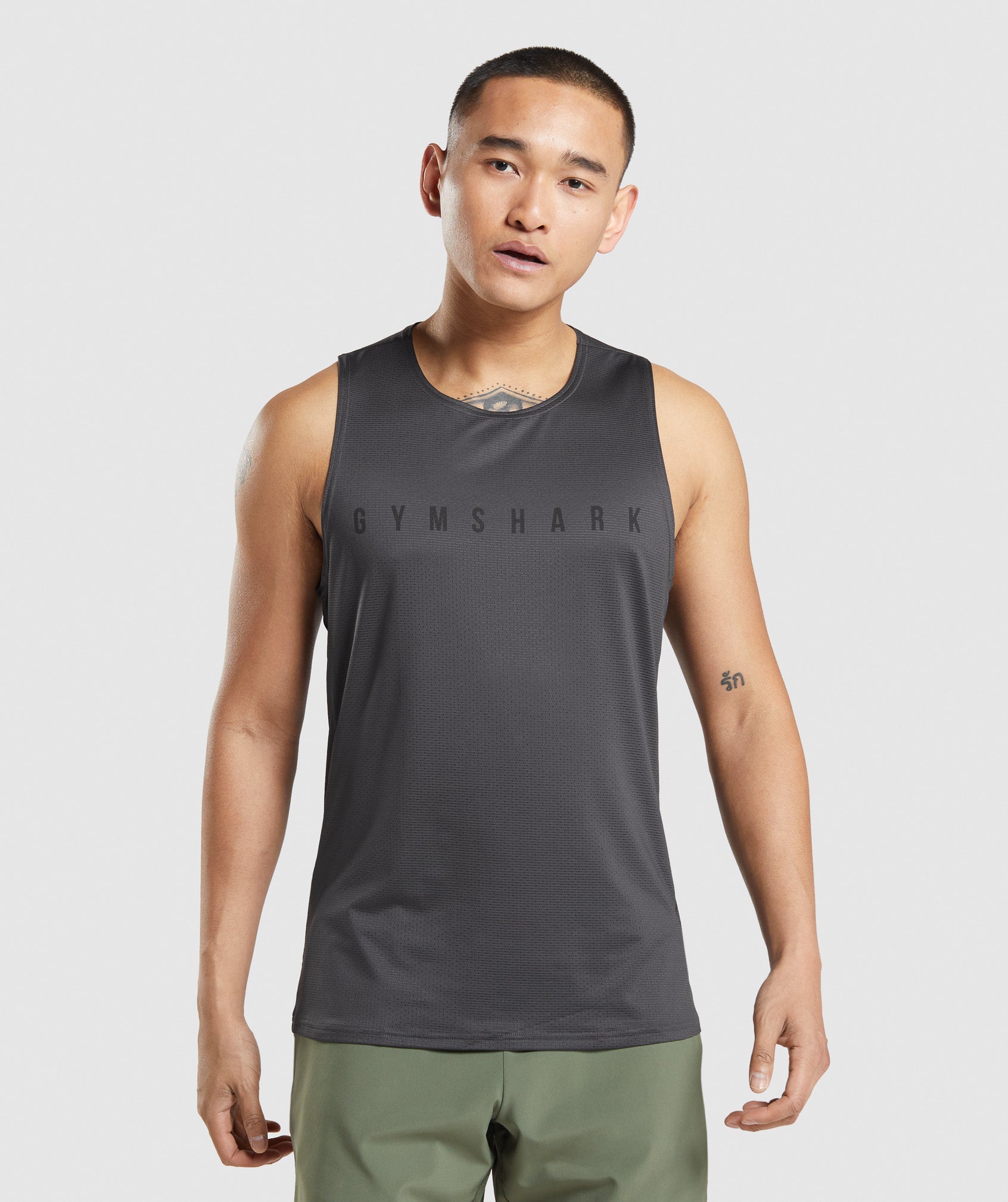 Gymshark Sport Stripe Tank Onyx Grey – Kicks Machine