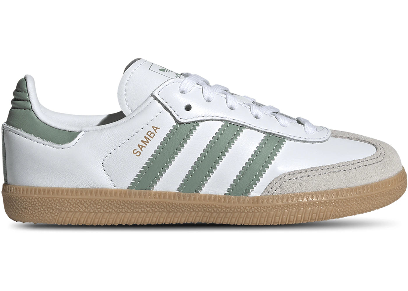Adidas Samba Og Cloud White Silver Green Gum Ps – Kicks Machine