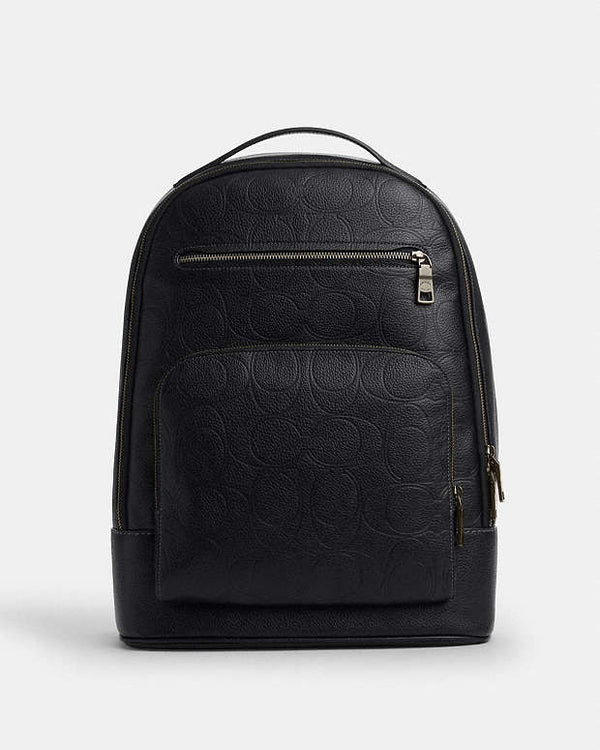 Coach Ethan Backpack In Signature Leather Pebbled Leather-Gunmetal ...