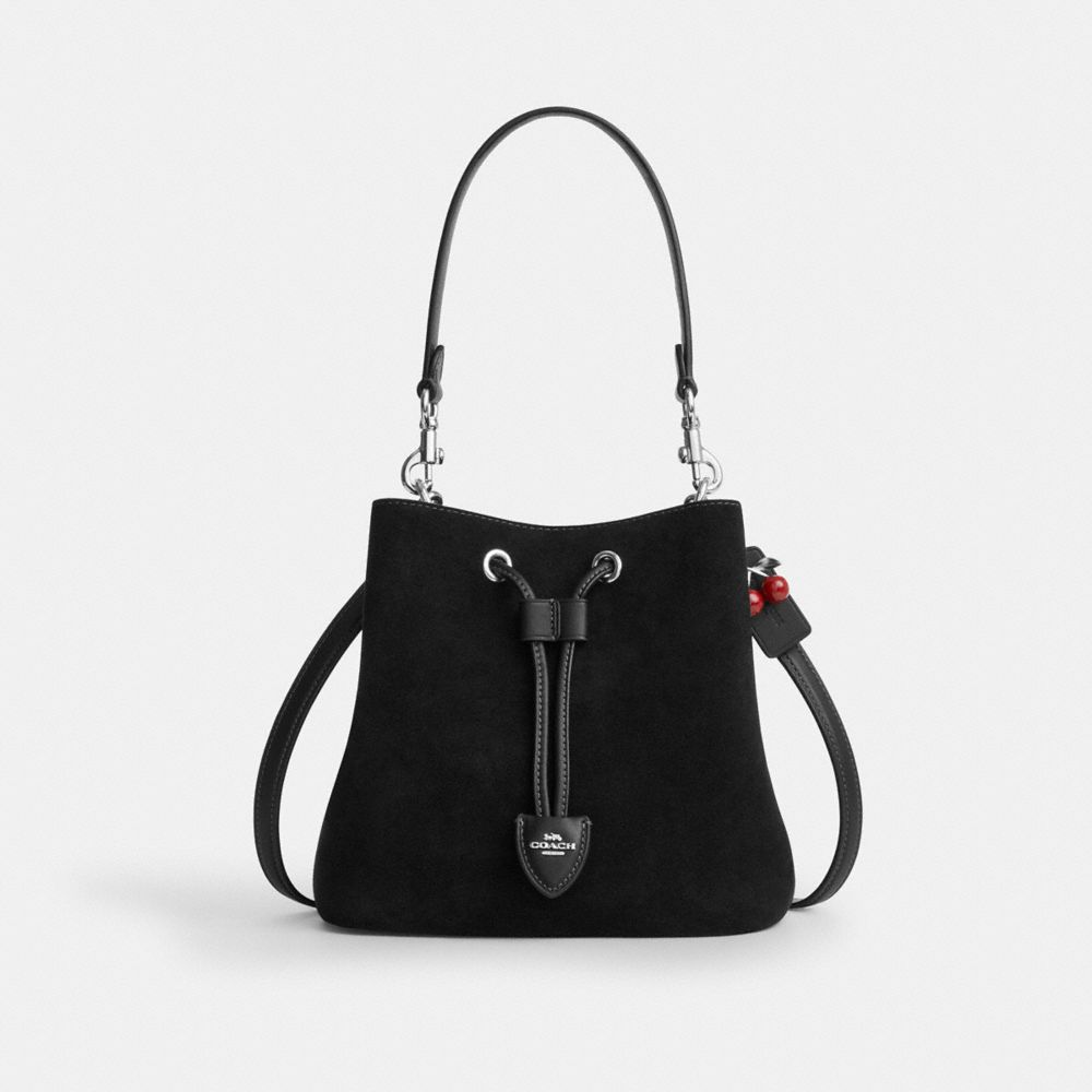 Coach Rowan Bucket Bag With Cherry Charm Silver – Kicks Machine