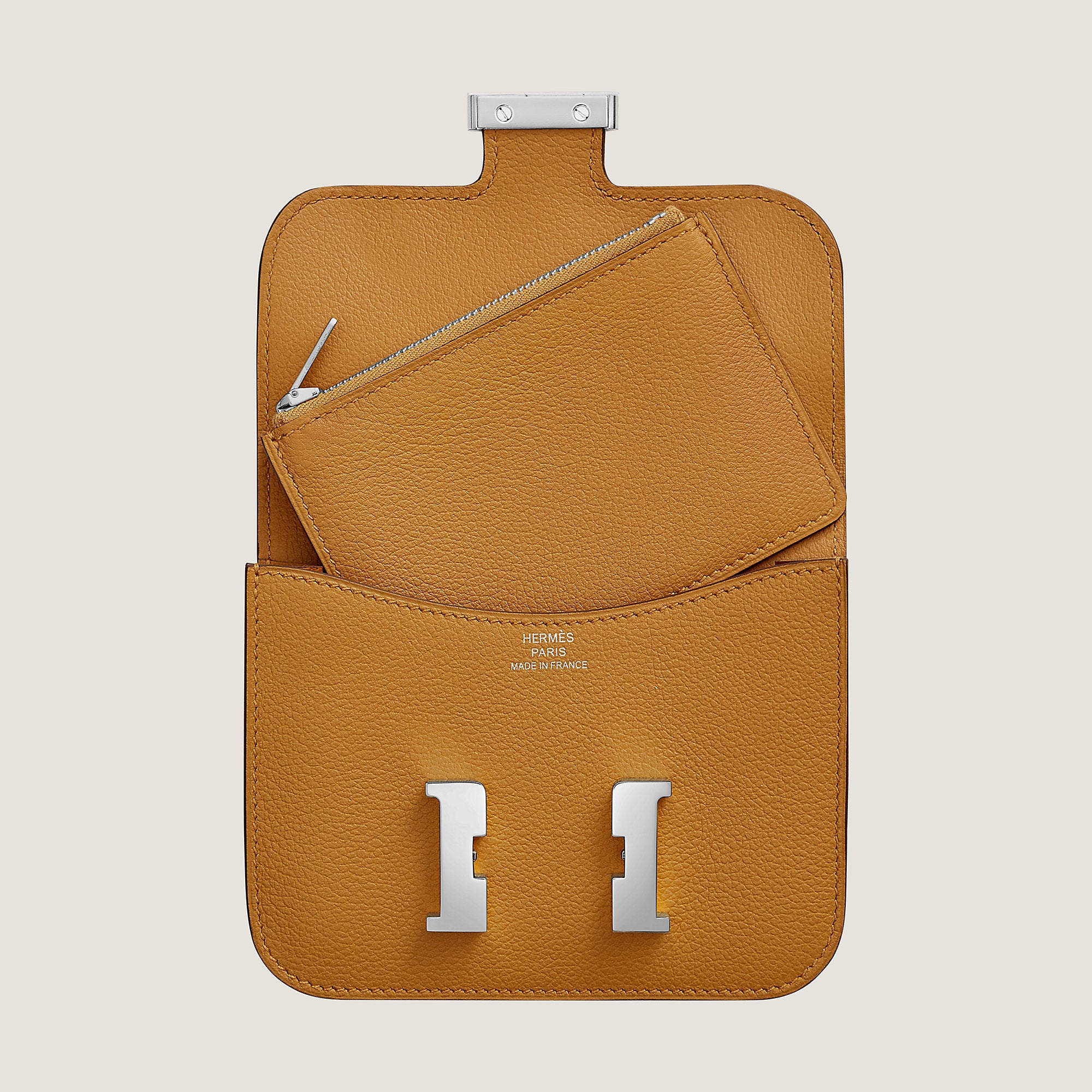 Wallet in Ever calfskin - "H" closure - Removable change purse with zip ...