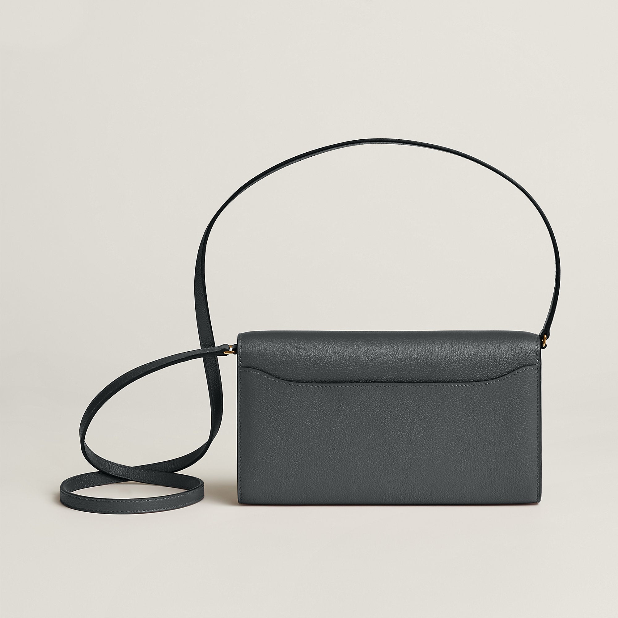 Long wallet in Ever calfskin - Central change purse with zip closure ...